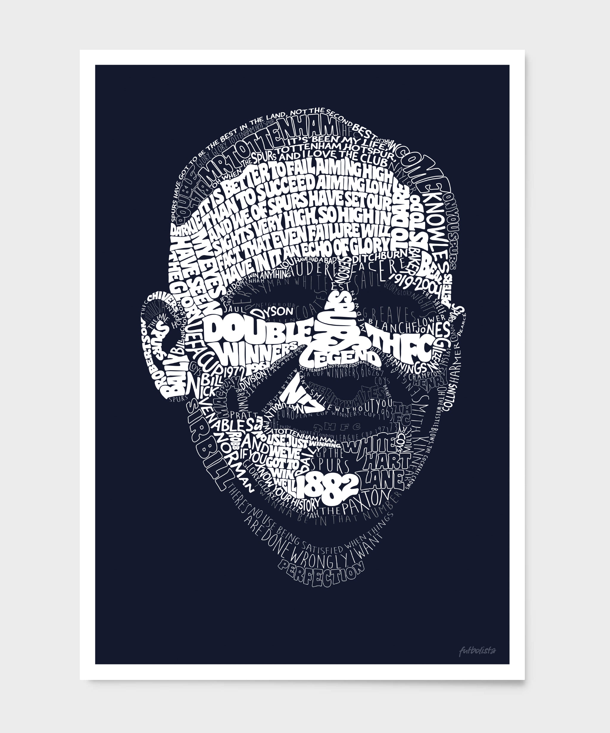 Bill Nicholson - Typographic Portrait – Futbolista